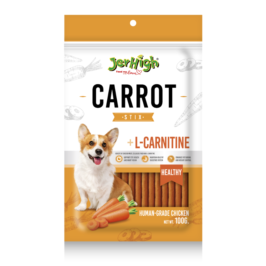 JerHigh High Protein Chicken- Carrot Flavour 100 gm - jerhigh