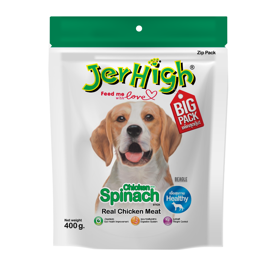 Jerhigh Chicken with Spinach Flavour 400 gm - jerhigh